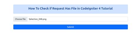 How To Check If Request Has File In Codeigniter 4 Tutorial