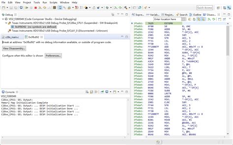 Ccstms320f280049c Click Restart Button Jump To 0x3fbd92 By Using