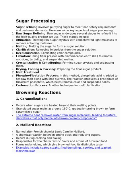 Sugar Refining And Browning Processes Pdf