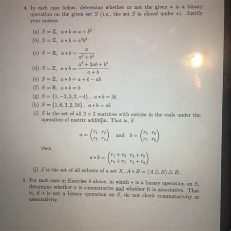 Solved 4 In Each Case Below Determine Whether Or Not The
