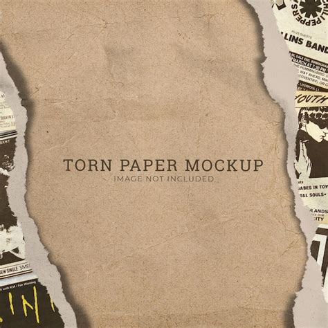 갈색 배경에 찢어진 종이 효과 이랑 프리미엄 Psd 파일