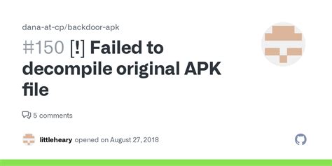 Failed To Decompile Original Apk File · Issue 150 · Dana At Cpbackdoor Apk · Github