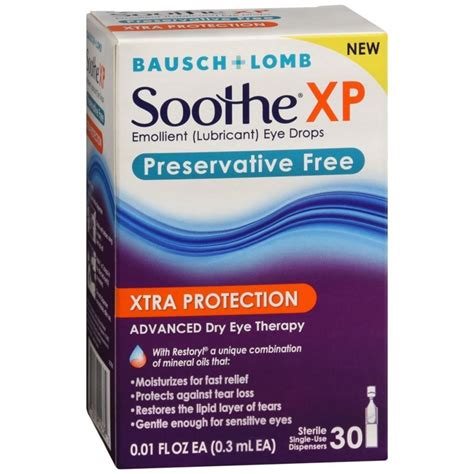 03ml Soothe Xp Xtra Protection Preservative Free Emollient Lubricant Eye Drops 30 Single Dose