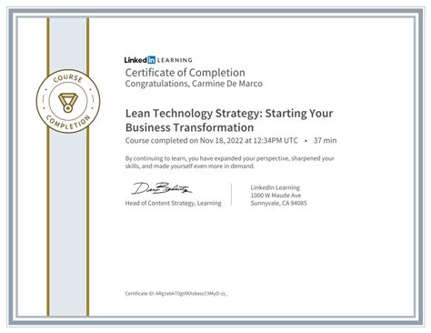 carmine de marco he him on linkedin certificate of completion