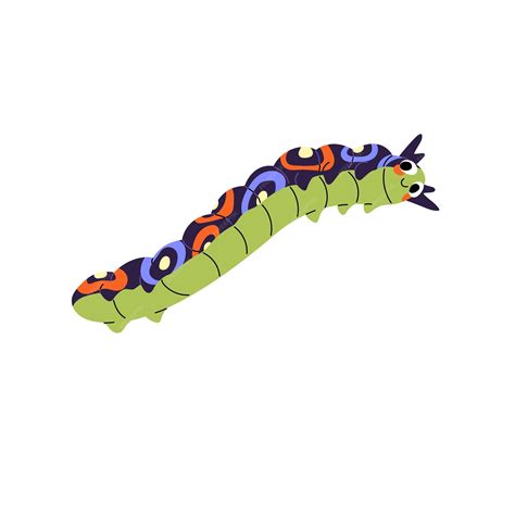 Premium Vector Adorable Shy Caterpillar With Bright Patterned Skin