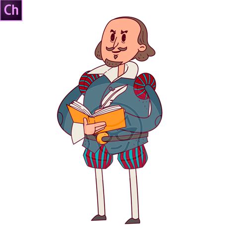William Shakespeare Adobe Character Animator Puppet GraphicMama
