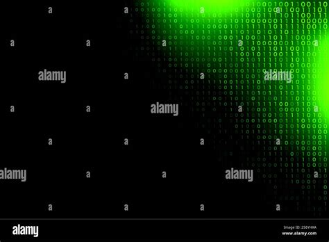 Green Digital Binary Numbers Glowing Background Stock Vector Image