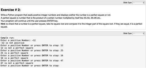 Solved Slide Typeexercise 2write A Python Program That