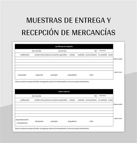 Plantilla De Formato Excel Muestras De Entrega Y Recepción De
