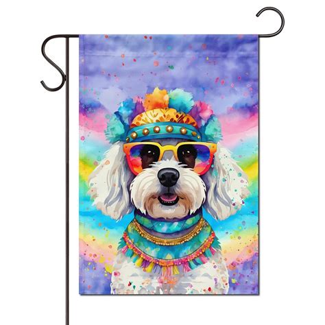 Bichon Frise Flag Cool Glasses Garden