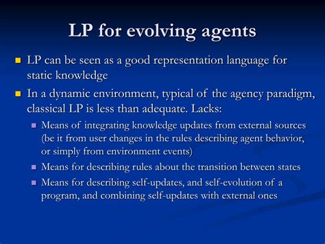Ppt Logic Programming For Evolving Agents Powerpoint Presentation Free Download Id4013942