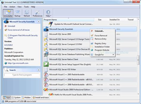 uninstall tool screenshot and download at