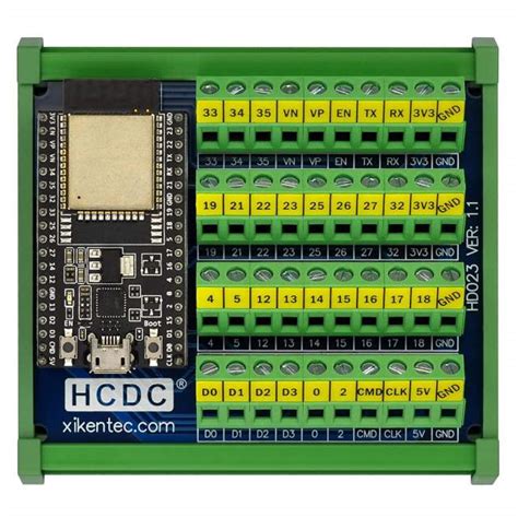 din rail mount screw terminal block breakout module board for esp32 devkitc