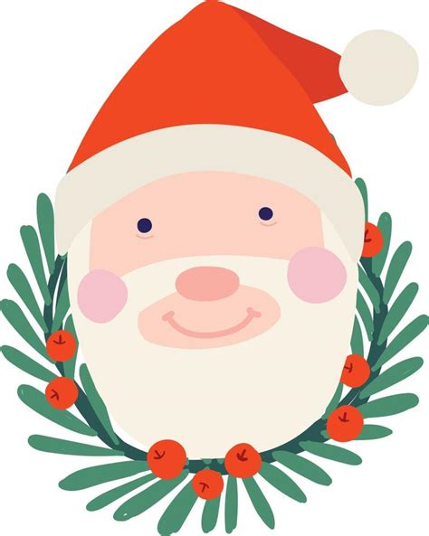 Santa Smiling Face With Red Hat Isolate Vector Design 13738808 Vector Art At Vecteezy