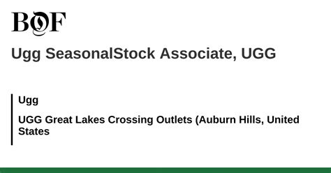 Ugg Seasonalstock Associate Ugg Job With Ugg 292045