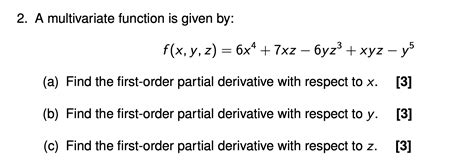 Solved 2 A Multivariate Function Is Given By