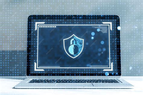 Premium Photo Laptop Screen Displaying Shield And Lock Icon Representing Cyber Security And