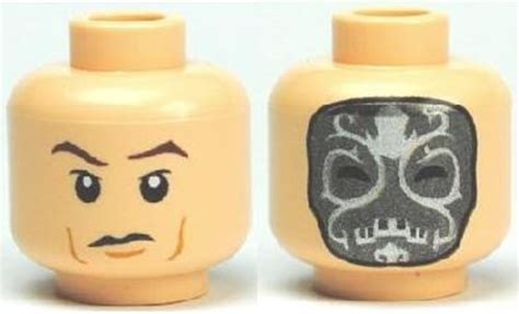 Lego Minifigure Head Dual Sided Dark Brown Eyebrows Upper Eyelids