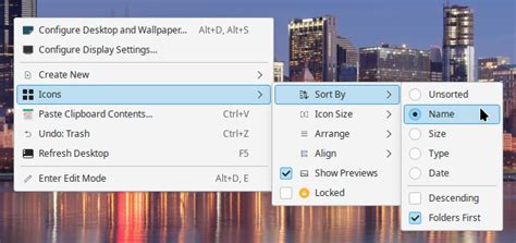Desktop Icon Sorting Issue Plasma EndeavourOS