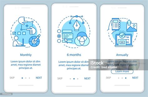 선형 개념으로 모바일 앱 페이지 화면 온보딩 사진 편집기 구독 3에 대한 스톡 벡터 아트 및 기타 이미지 3 6 개념 Istock