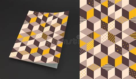 Cover Design Template 3d Blocks Structure Background Stock Vector Illustration Of Card Cover