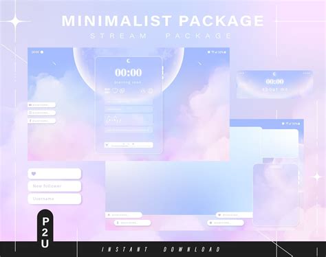 Minimal Twitch Pack Animated Minimal Stream Pack Streaming Scenes