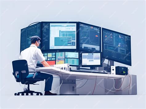 Engineerworkingatcontrolroommanagercontrolsystem Premium Ai