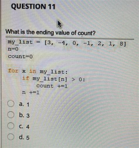 Solved Question 2 After The Program Runs What Is The Value