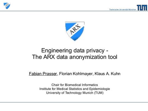 engineering data privacy the arx data anonymization tool