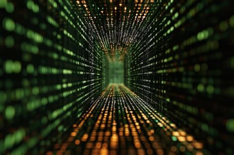Premium Photo Infinite Tunnel Of Binary Code Representing Matrix Ai