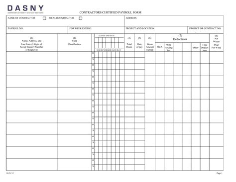 Dasny Certified Payroll Form ≡ Fill Out Printable Pdf Forms Online