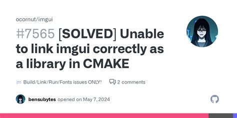 Solved Unable To Link Imgui Correctly As A Library In Cmake · Ocornut