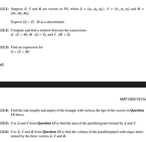 Solved Suppose U V And W Are Vectors In D Where Chegg Com