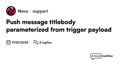 Push Message Titlebody Parameterized From Trigger Payload Novu