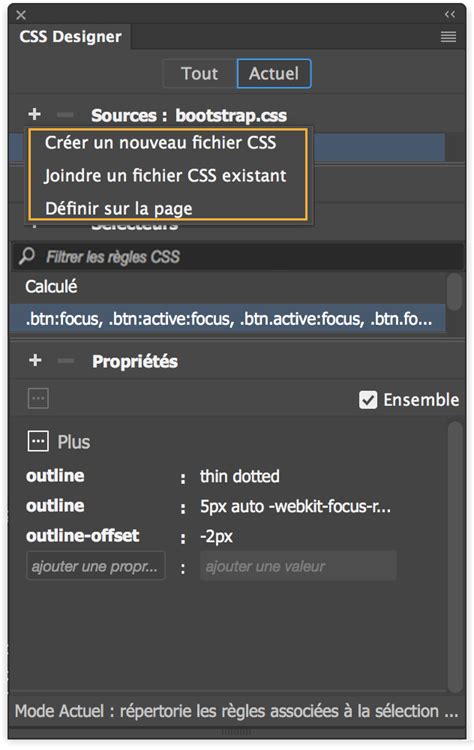 Comment Utiliser Le Panneau Css Designer Sous Dreamweaver
