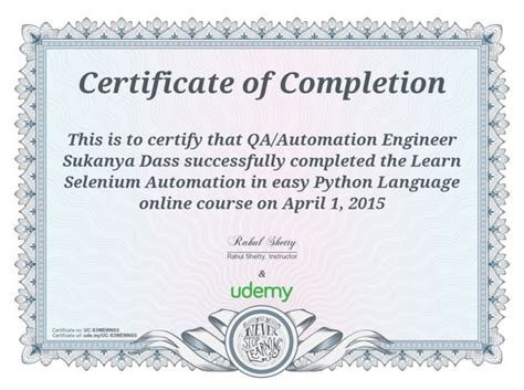 Certificate Of Python With Selenium Pdf