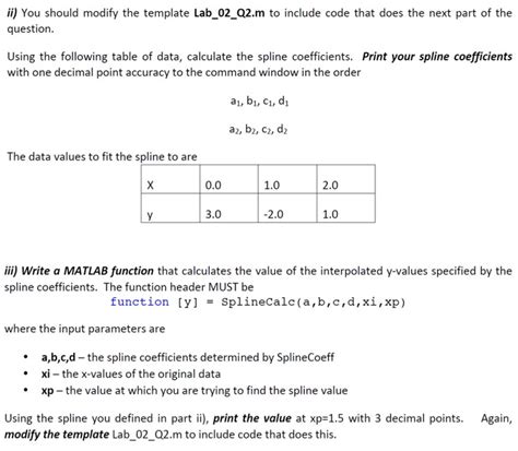 Q2 Write A Matlab Function That Calculates The Spline