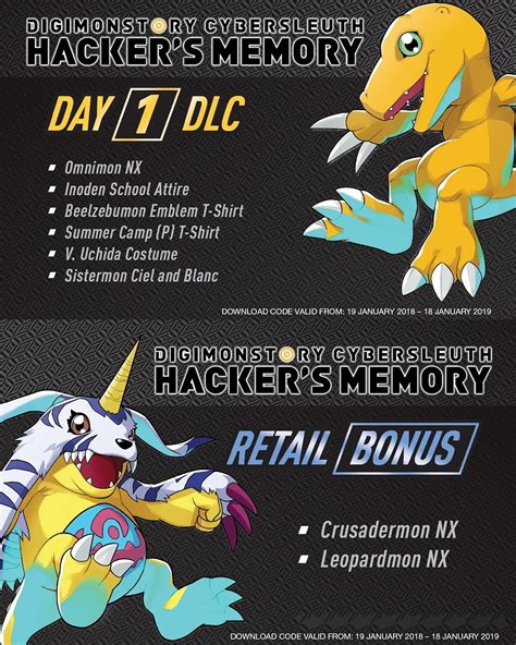 Digimon Story Cyber Sleuth Hackers Memory Day 1 Dlc And More Revealed