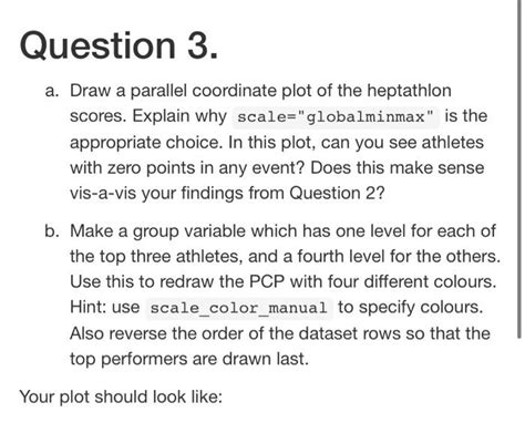 A Draw A Parallel Coordinate Plot Of The Heptathlon