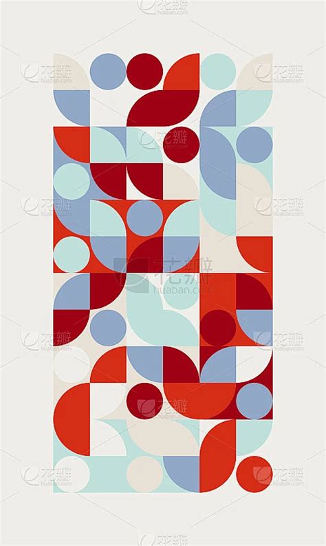 现代瑞士设计美学艺术与抽象现代主义形状和几何图案图形素材 花瓣网