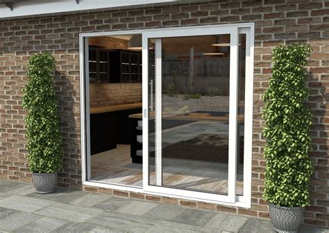 2100mm White Aluminium Sliding Doors Lh Sliding Rh Fixed Bifold Doors At Climadoor