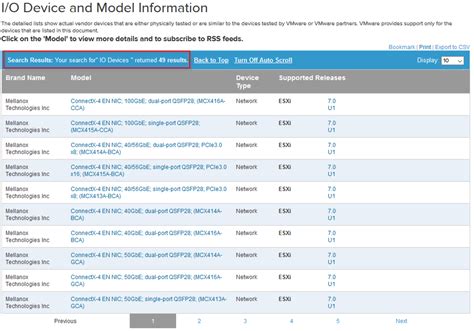 Checking VMware ESXi I O Adapter Driver Firmware Part Network Adapters Mark III Systems