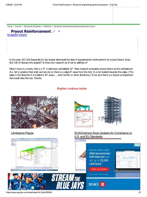 150 Pryout Reinforcement Structural Engineering General Discussion