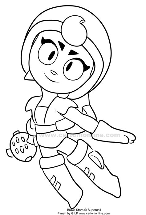 Desenho De Janet De Brawl Stars Para Colorir
