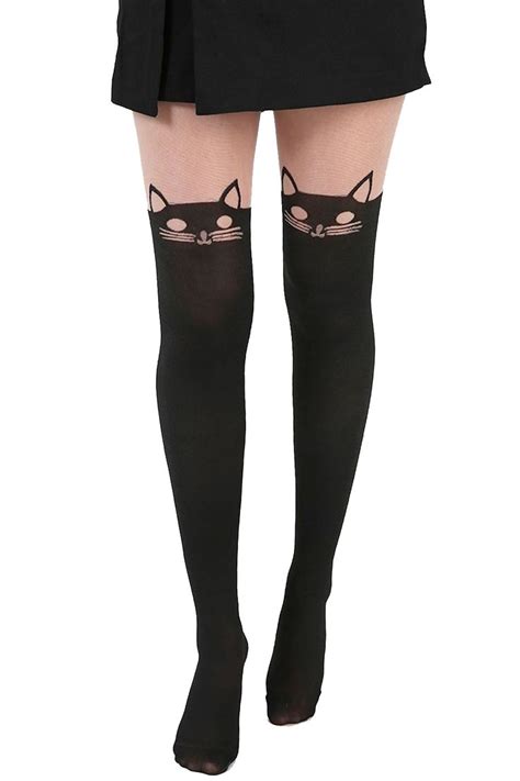Καλσον με γατουλα που μοιαζει σαν καλτσες πανω απο το γονατο Phillyshop Gr Tights Over The