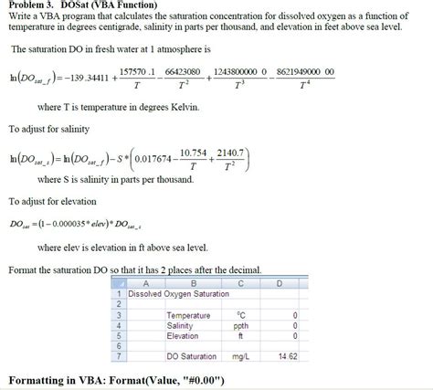 Problem 3 Dosat Vba Function Write A Vba Program