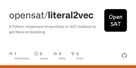 GitHub Opensat Literal2vec A Python Implement Of Word2vec In SAT