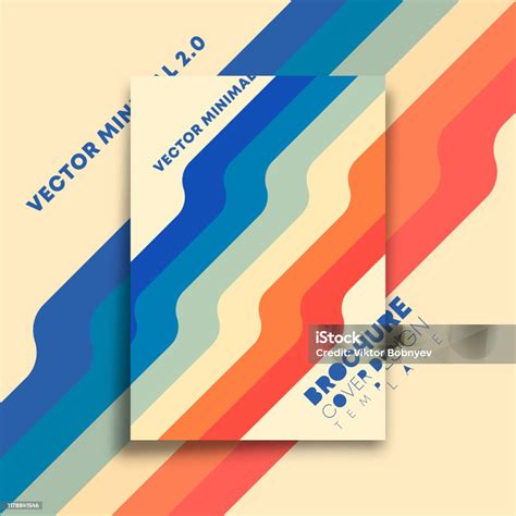 컬러 라인 전단지 포스터 브로셔 커버 복고풍 앨범 타이포그래피 또는 기타 인쇄 제품에 대한 최소한의 빈티지 디자인배경 벡터 일러스트레이션 0명에 대한 스톡 벡터 아트 및