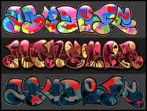 Bubble Graffiti Alphabet Font Letters Digital Graffiti