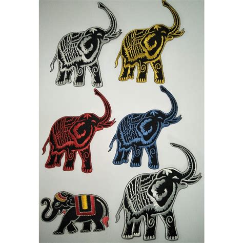 อาร์ม ตัวรีดติดเสื้อ อาร์มปัก Patch ตกแต่งเสื้อผ้า หมวก กระเป๋า ลายช้าง Shopee Thailand